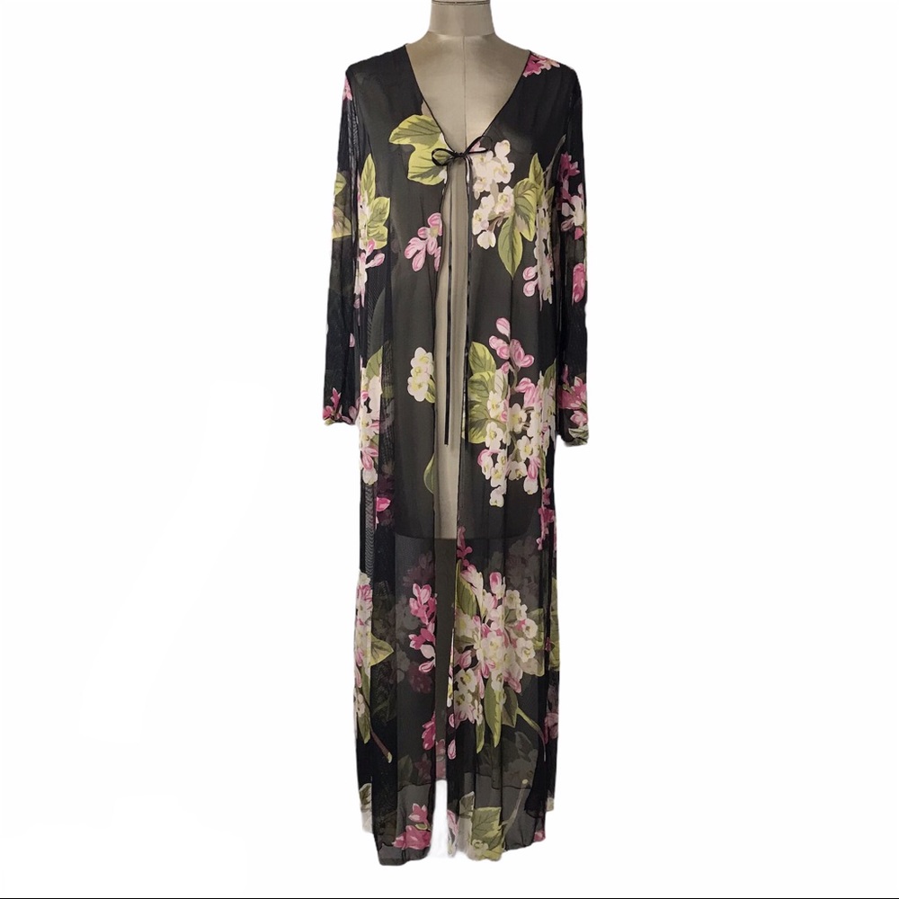 Victoria's Secret Sheer Floral Long Sleeve Duster Flo… - Gem
